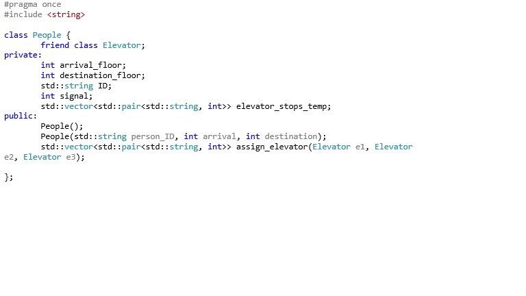 Solved #pragma once #include class People friend class | Chegg.com