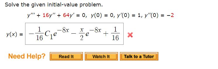 Solved Solve the given initial-value problem. y'" + 16y" + | Chegg.com