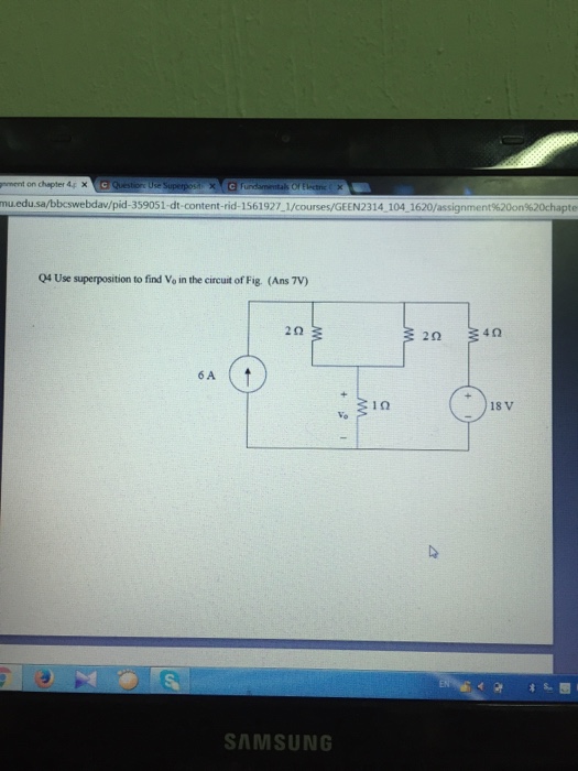 Solved Use superposition to find V_o in the circuit of Fig. | Chegg.com