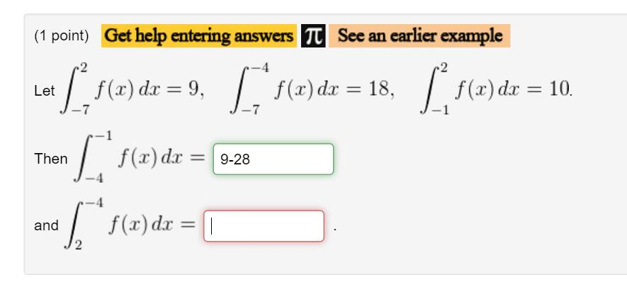 Solved Let 2 integrate -7 f(x) dx = 9, -4 integrate -7 f(x) | Chegg.com Solved Let 2 integrate -7 f(x) dx = 9, -4 integrate -7 f(x) | Chegg.com