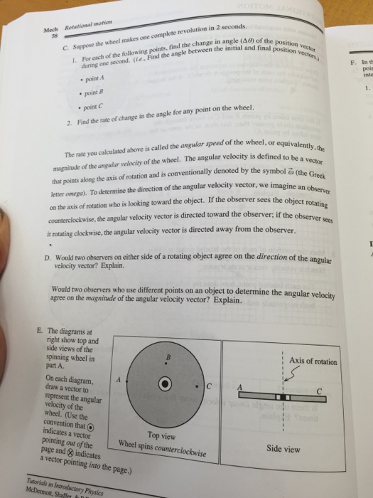 Solved Suppose the wheel makes one complete revolution in 2 | Chegg.com