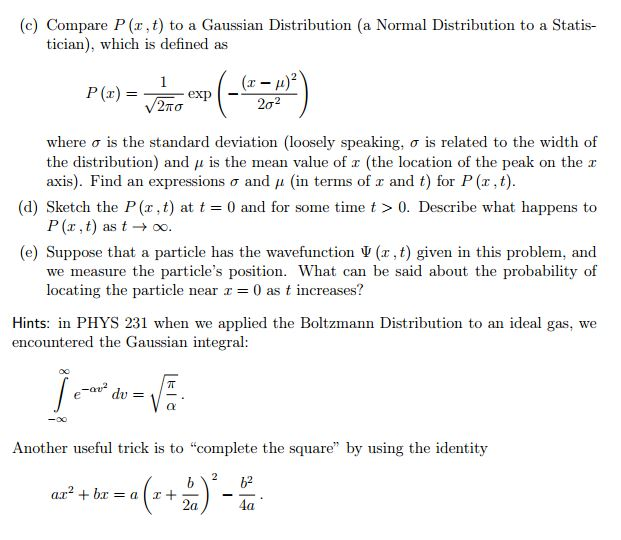 Solved Stationary Gaussian w Packet. At t 0, the | Chegg.com