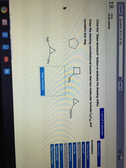 Solved 19. Click the draw structure button to activate the | Chegg.com