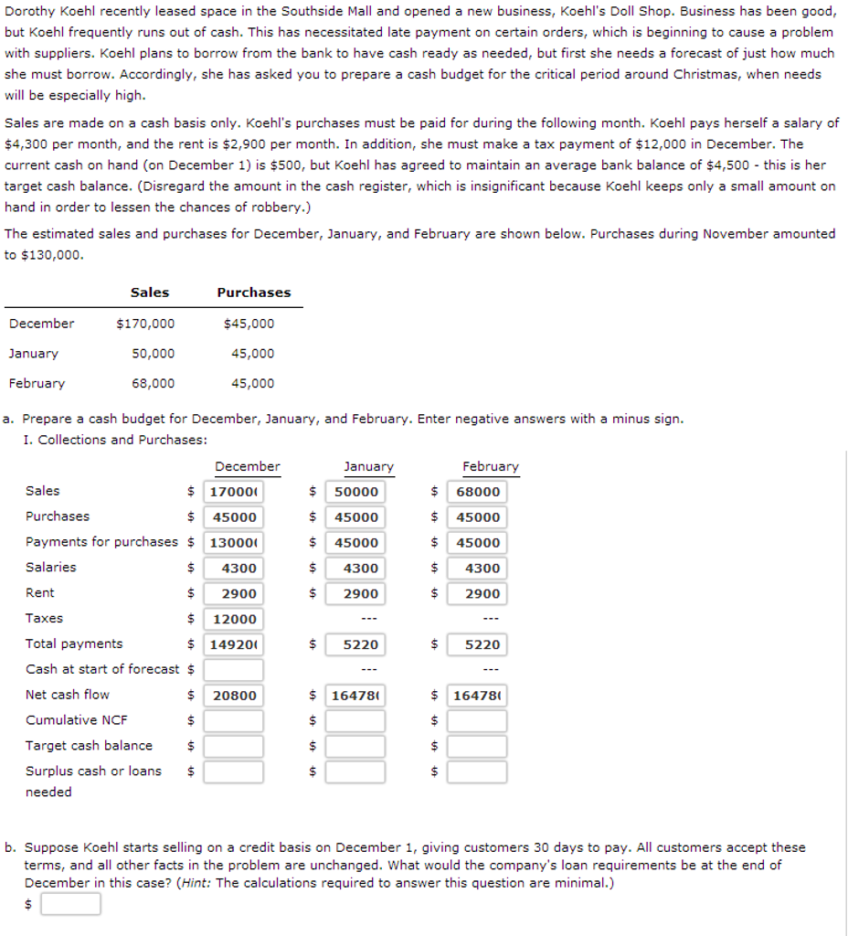 Solved I need help solving the boxes of part A that are not | Chegg.com