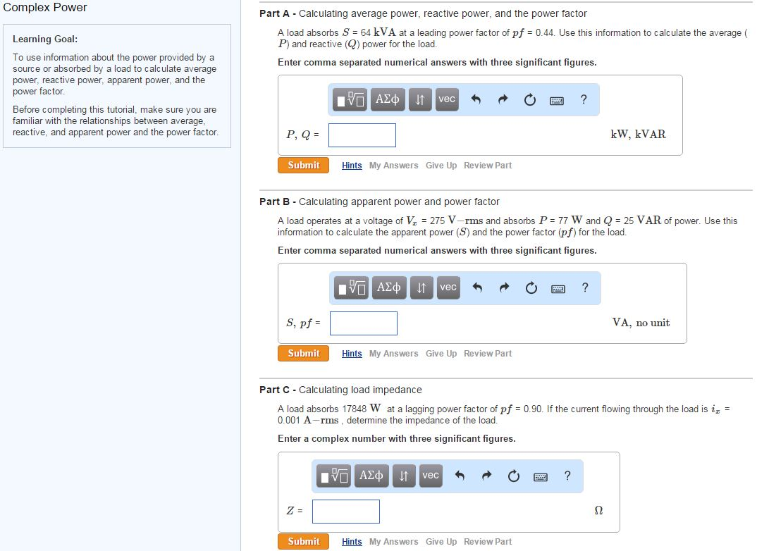Solved Complex Power Learning Goal: To use information about | Chegg.com