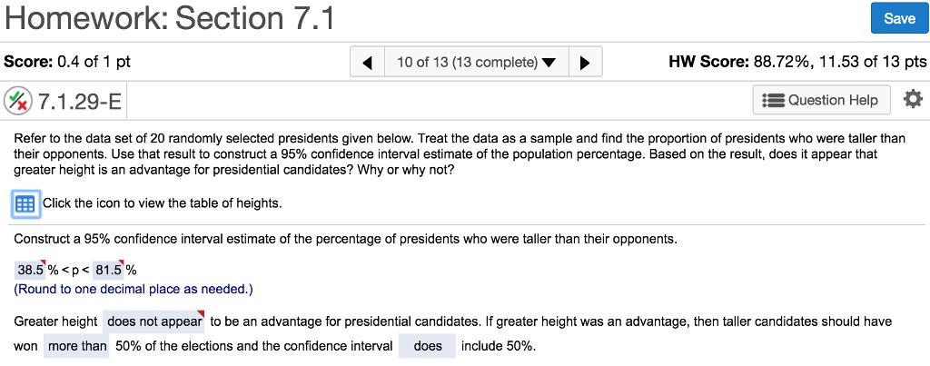 Solved Homework: Section 7.1 Save Score: 0.4 of 1 pt 10 of | Chegg.com