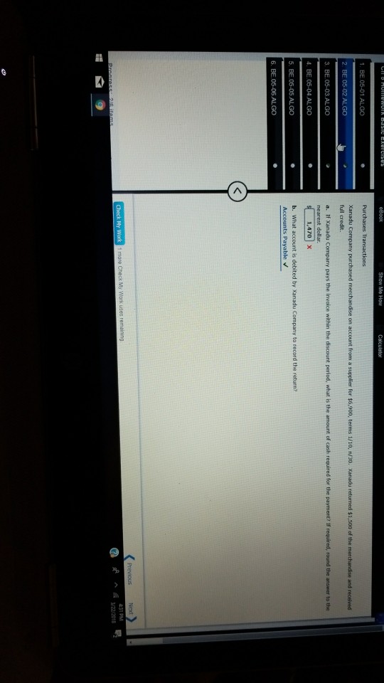Solved Be 05 01 Algo 2 Be 05 02algo 3 Be 05 03 Algo 4 2989