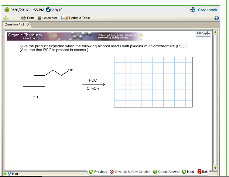 Solved Give the product expected when the following alcohol | Chegg.com