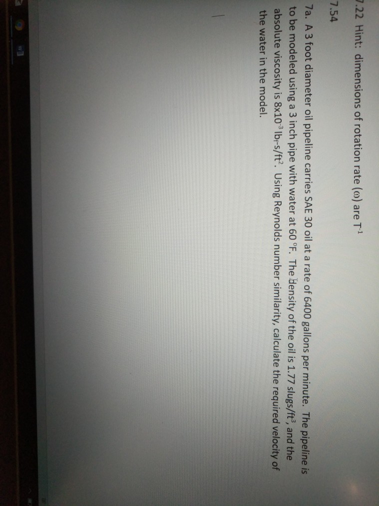 Solved 7.22 Hint: dimensions of rotation rate (o) are T1 | Chegg.com