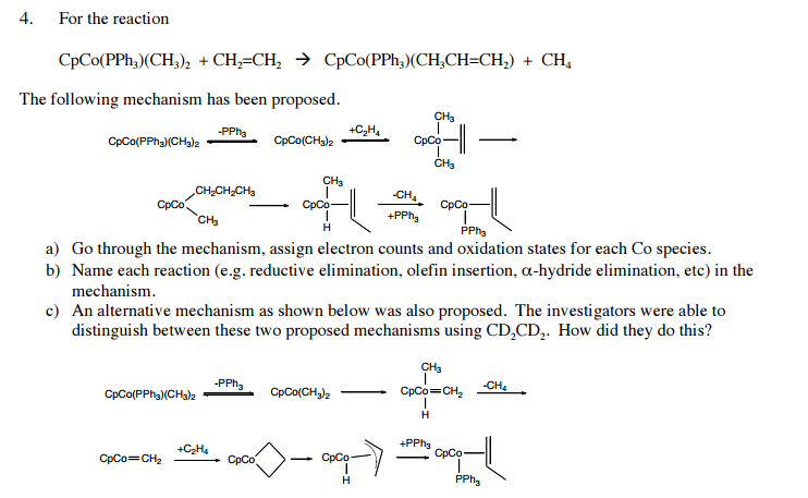 Solved 4. For the reaction The following mechanism has been | Chegg.com