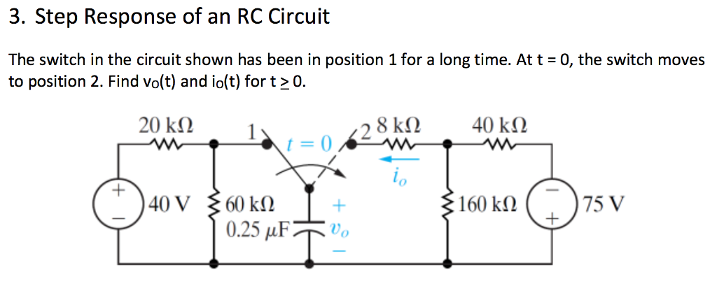 Solved 3. Step Response of an RC Circuit The switch in the | Chegg.com