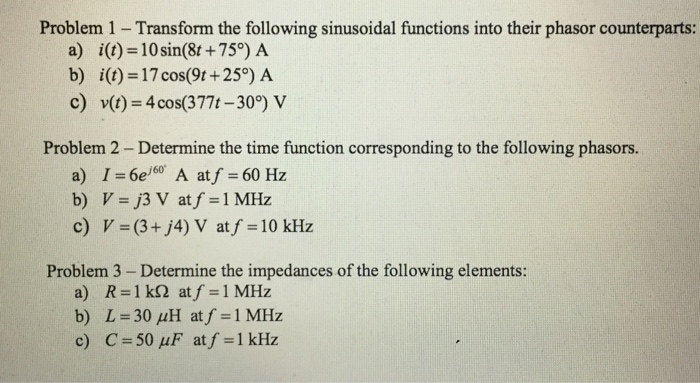 Solved Transform the following sinusoidal functions into | Chegg.com