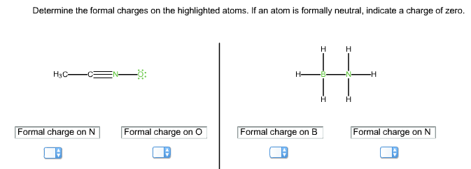 Solved Determine the formal charges on the highlighted | Chegg.com