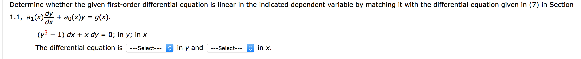 Solved Determine whether the given first- order differential | Chegg.com