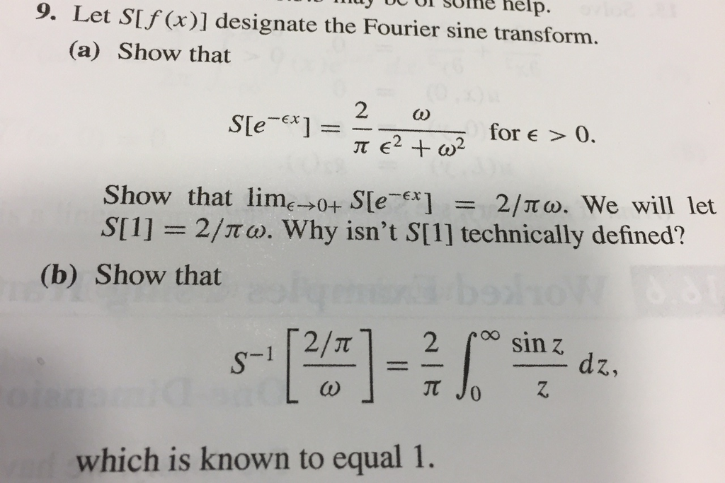 Solved Let S[f(x)] designate the Fourier sine transform. | Chegg.com