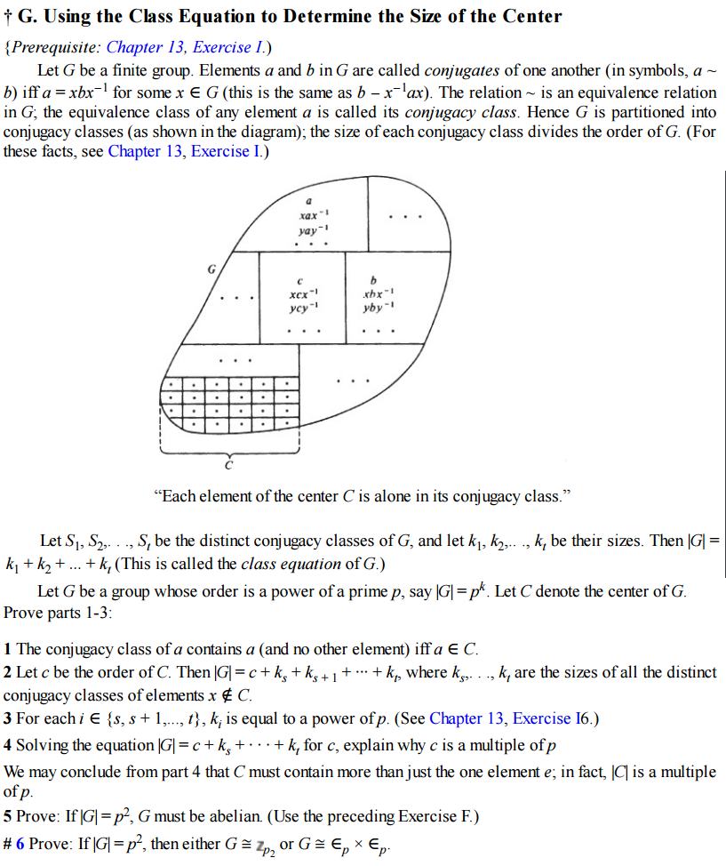 Solved Abstract Algebra Using the Class Equation to | Chegg.com