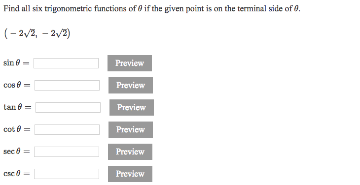 Solved Find all six trigonometric functions of theta if the | Chegg.com