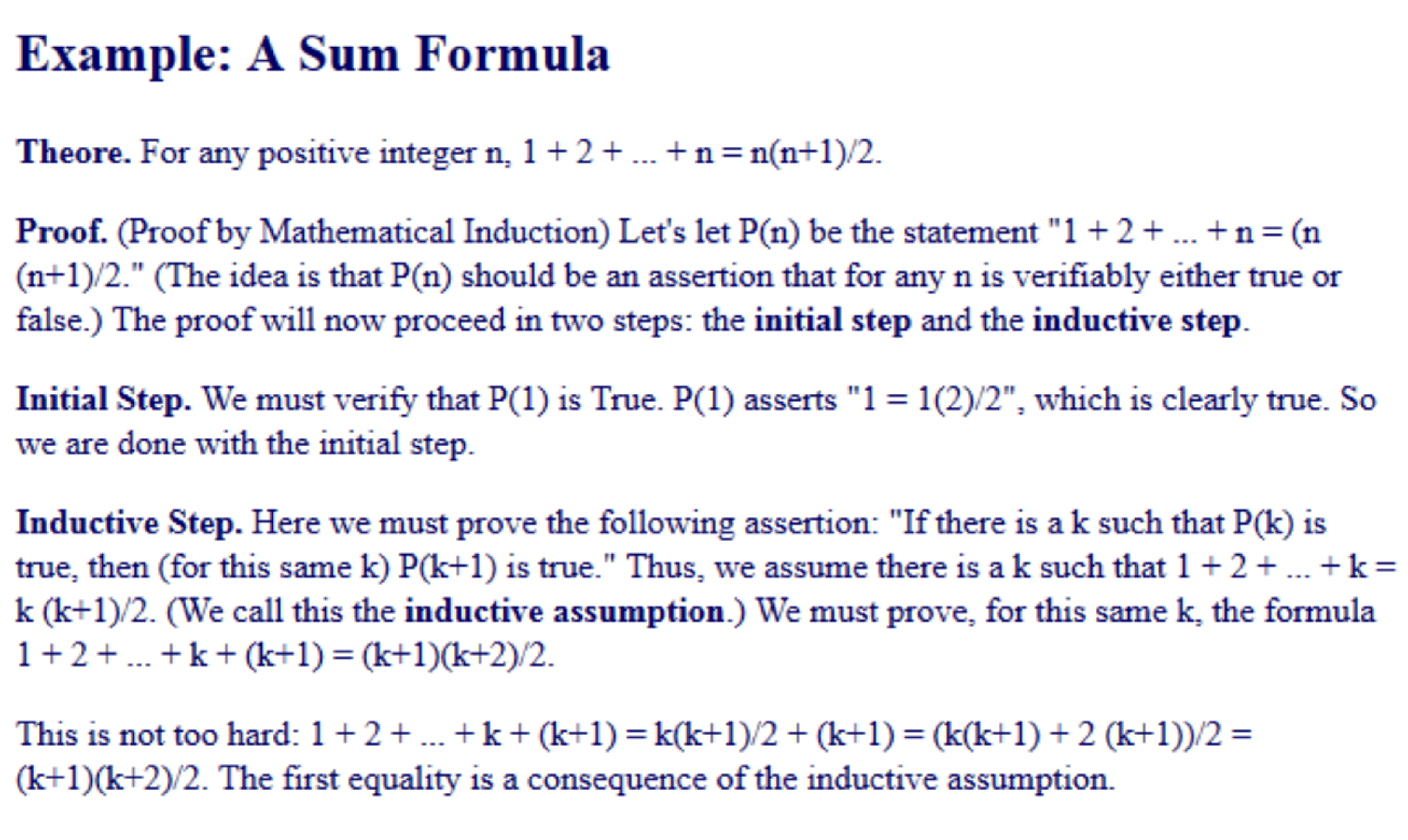 Solved Theory. For any positive integer n, 1 + 2 + ... + n = | Chegg.com