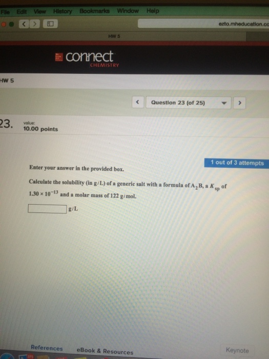 Solved Calculate the solubility (In g/L) of a generic salt | Chegg.com