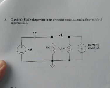 Solved Find voltage v1(t) in the sinusoidal steady state | Chegg.com