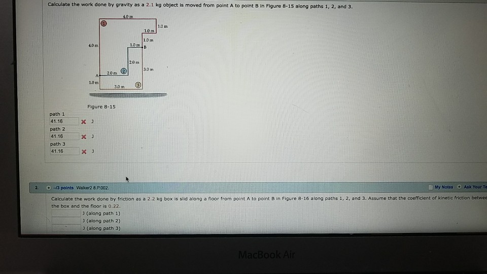 Solved Calculate the work done by gravity as a 2.1 kg object | Chegg.com