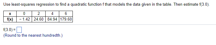 Solved Use least-squares regression to find a quadratic | Chegg.com
