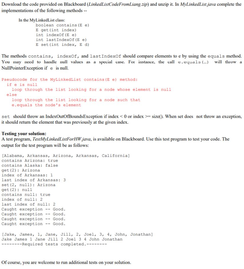 Solved Download the code provided on Blackboard | Chegg.com