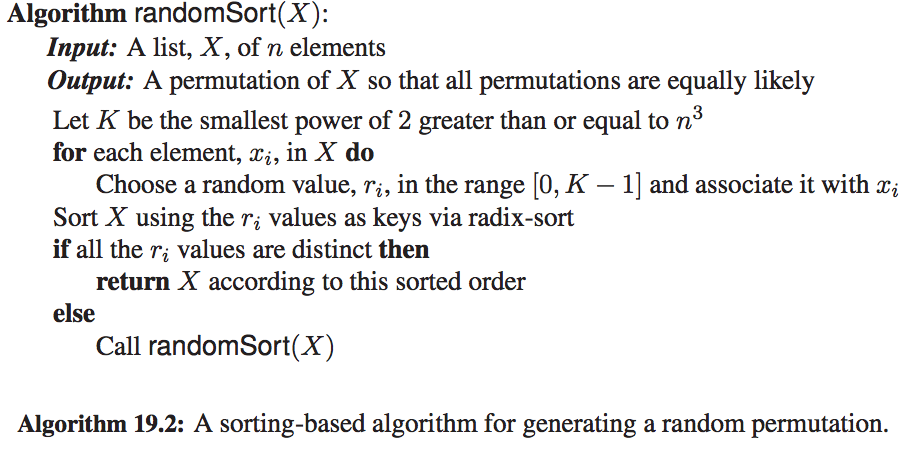 Solved Give a variation of Algorithm 19.2 (randomSort) | Chegg.com