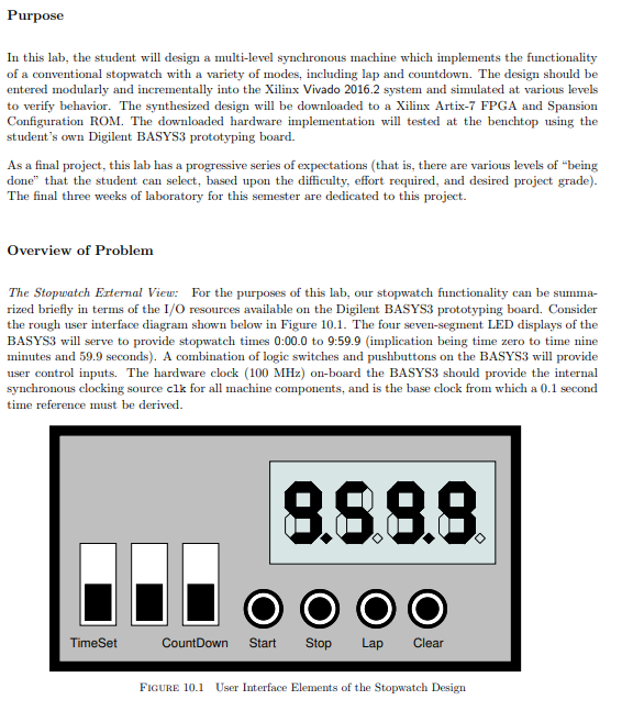 Purpose In this lab, the stude ll design a | Chegg.com