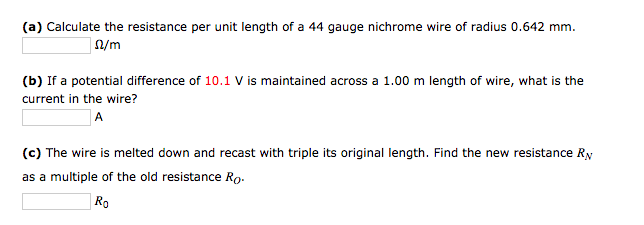Solved (a) Calculate the resistance per unit length of a 44 | Chegg.com