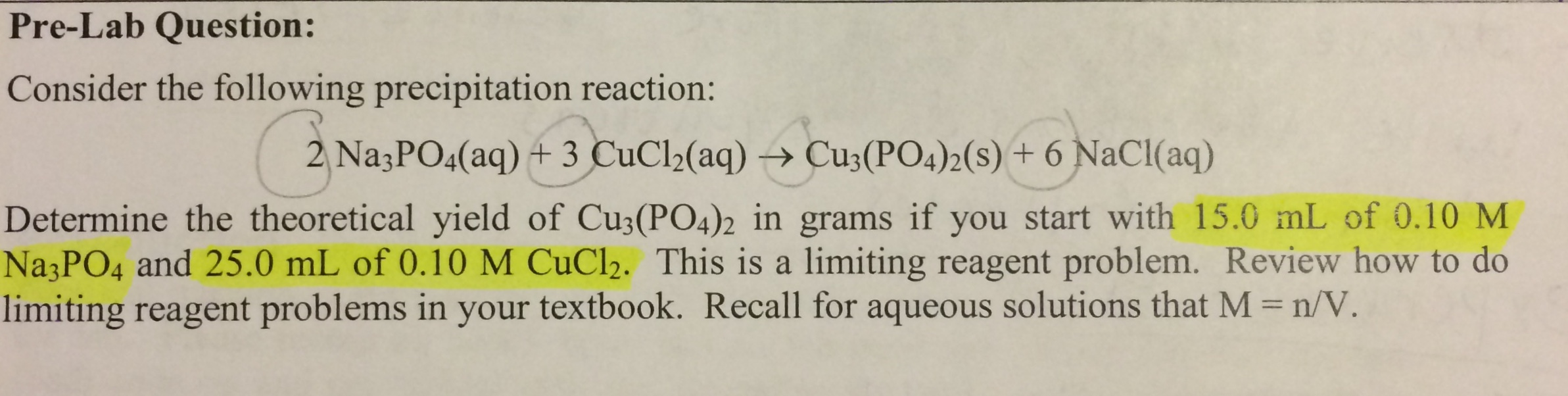 Solved Pre-Lab Question: Consider the following | Chegg.com