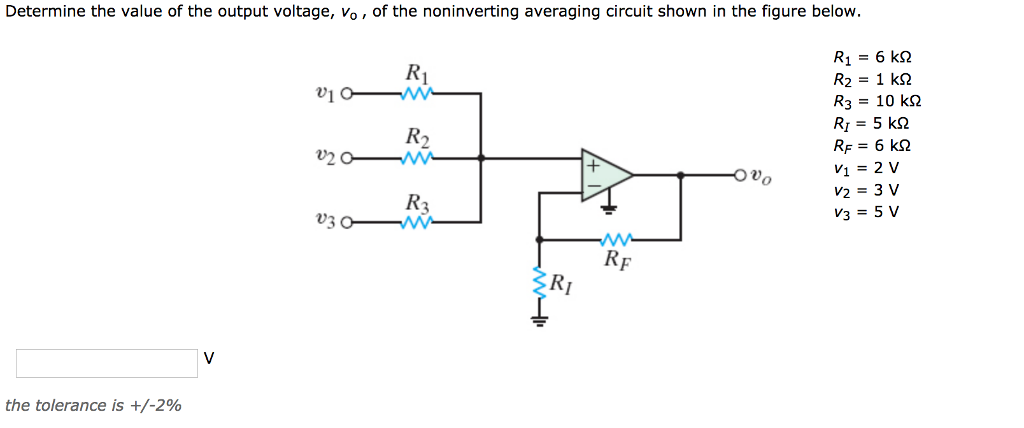 Solved Determine the value of the output voltage, v_0, of | Chegg.com
