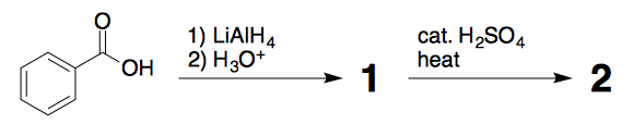 Solved 1) LiAlH4 cat. H2SO4 heat | Chegg.com