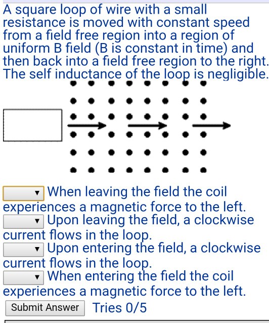 Solved A square loop of wire with a small resistance is | Chegg.com
