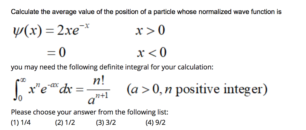 Solved Calculate The Average Value Of The Position Of A