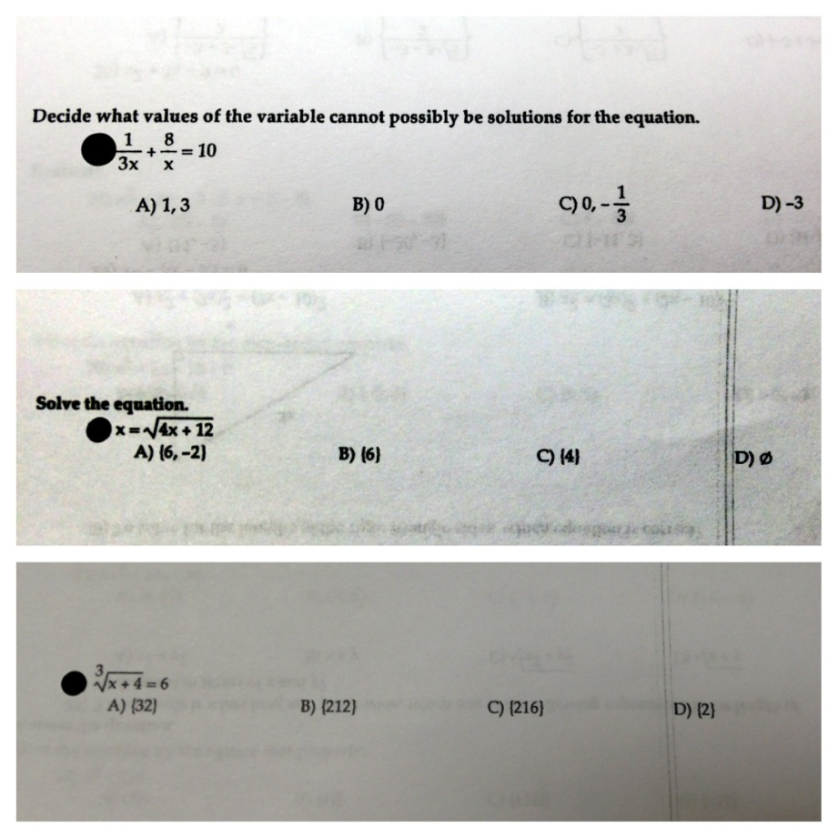 Solved Decide what values of the variable cannot possibly be | Chegg.com