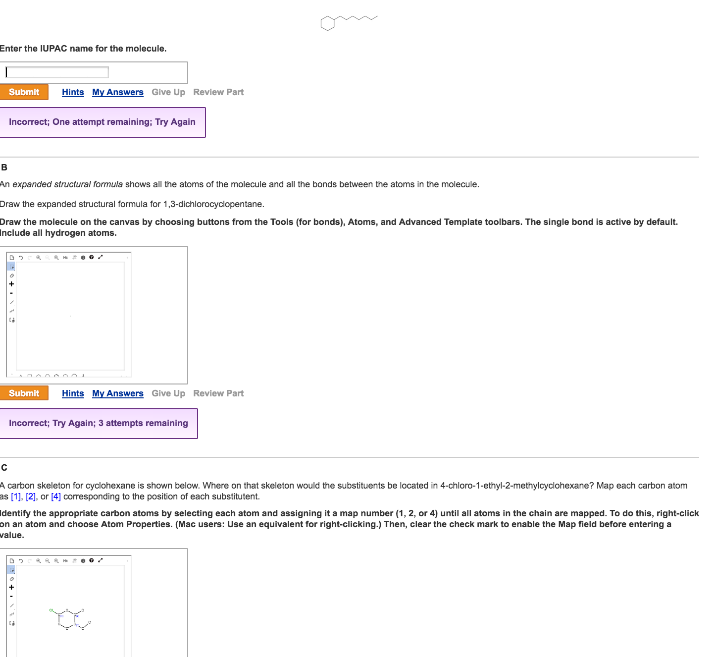 Solved Enter the IUPAC name for the molecule. An expanded | Chegg.com