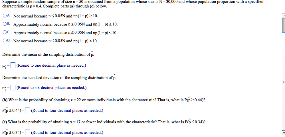 Solved Suppose a simple random sample of size n = 50 is | Chegg.com