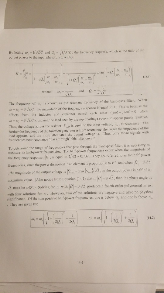 Solved EEE202 Experiment #14: FREQUENCY RESPONSE OF RLC | Chegg.com