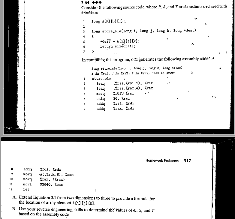 3.64 Consider the following source code, where R, | Chegg.com