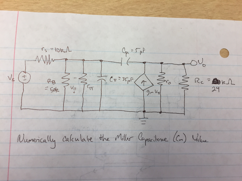 Calculate the Miller Capacitance Cm Value. Choose an | Chegg.com