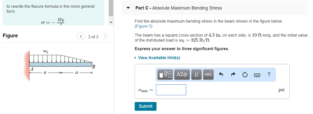 Solved to rewrite the flexure formula in the more general | Chegg.com
