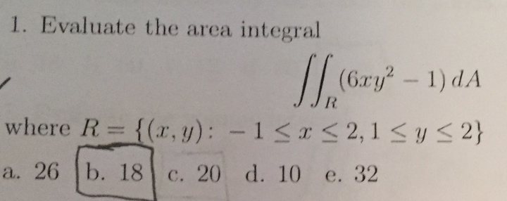 Solved Evaluate the area integral integral integral_R | Chegg.com