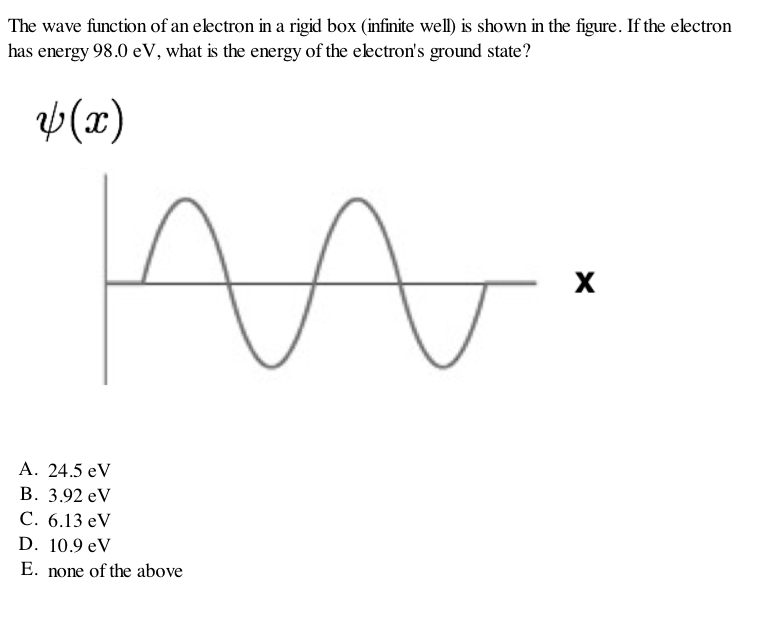 Solved The Wave Function Of An Electron In A Rigid Box