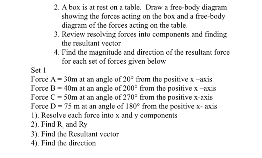 Solved 2. A box is at rest on a table. Draw a free-body | Chegg.com
