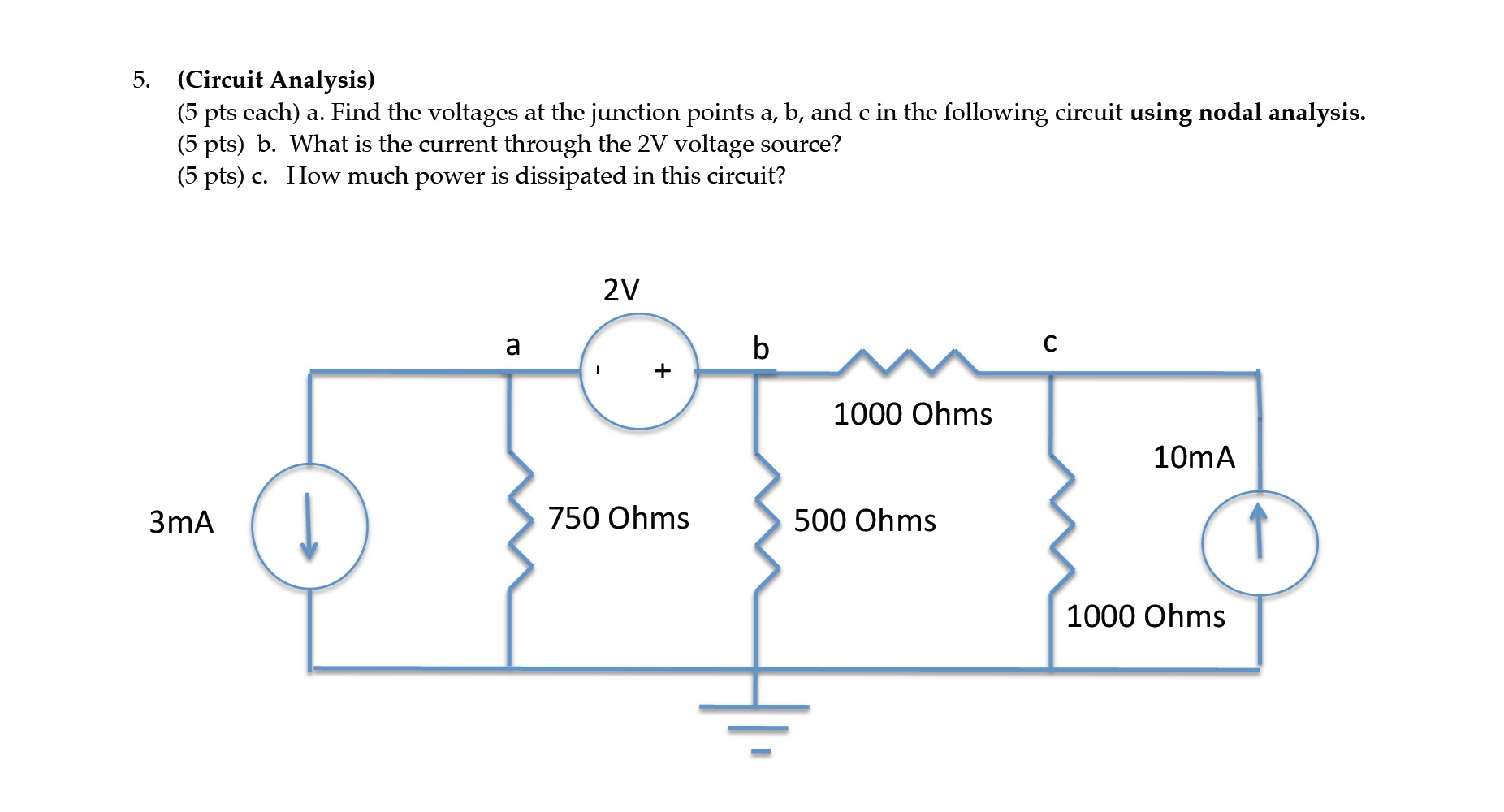 Solved (Circuit Analysis) Find the voltages at the junction | Chegg.com