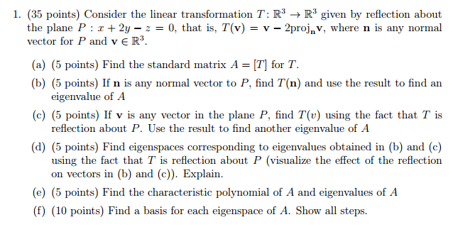 Consider the linear transformation T: R^3 rightarrow | Chegg.com