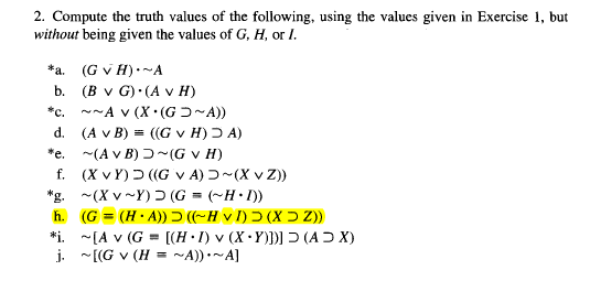 Solved I. Compute the truth values of the following, gíven | Chegg.com