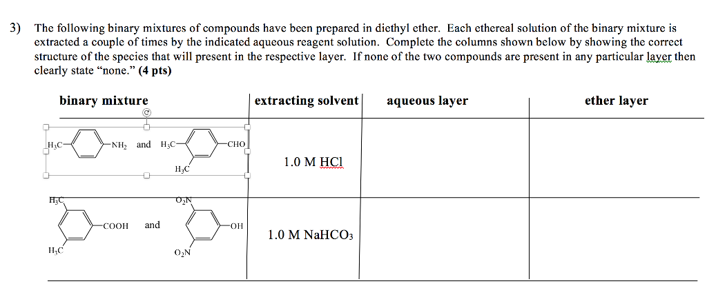 Solved 3) The following binary mixtures of compounds have | Chegg.com