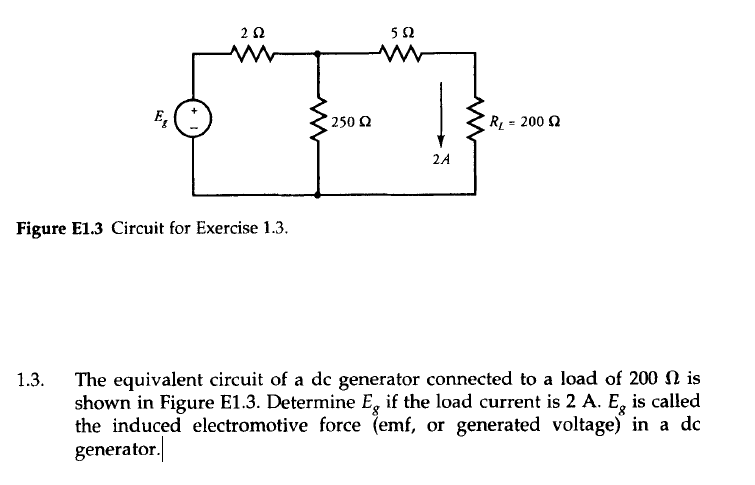 Solved The equivalent circuit of a dc generator connected to | Chegg.com